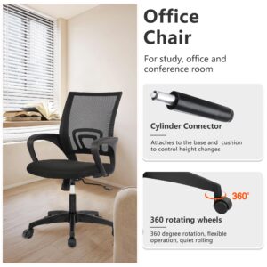 PayLessHere Home Office Chair Desk Computer Chair Adjustable Ergonomic Chair Lumbar Support Armrest Executive with High density Mesh 360 Degree Swivel Chair for Men Women Adults Chair, Black