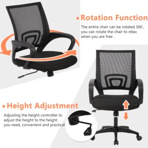 PayLessHere Home Office Chair Desk Computer Chair Adjustable Ergonomic Chair Lumbar Support Armrest Executive with High density Mesh 360 Degree Swivel Chair for Men Women Adults Chair, Black