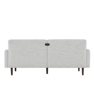 CHITA Mid-Century Modern Sofa, Fabric Couch for Living Room with Solid Wood Leg, No-Tools Assembly, 73''W, Ivory