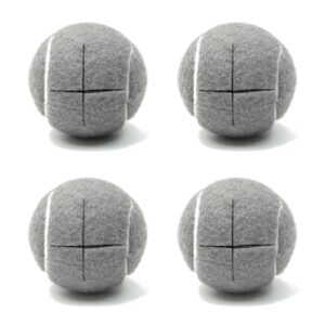 precut tennis balls for walkers 4 pcs walker tennis ball for furniture legs and floor protection heavy duty long lasting felt pad glide,fit most walkers (gray)