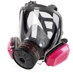 full face gas mask respirator: gas masks survival nuclear and chemical reusable respirator mask with filters 60921 & activated carbon 40mm filter for painting mold dust epoxy resin welding polishing