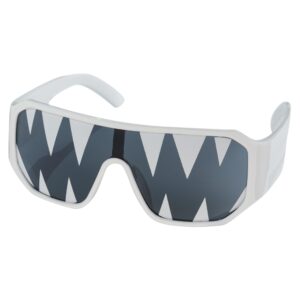 costume agent macho wrestler man madness glasses halloween costume accessory cosplay sunglasses (zig zag white)