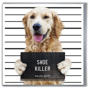 Brainbox Candy - Funny Birthday Cards - 'Shoe Killer' - Cute Dog Cards - Golden Retriever Dog Owners - Pet Dog Lovers - Cheeky Birthday Cards for Him Her Men Women Partner Friend