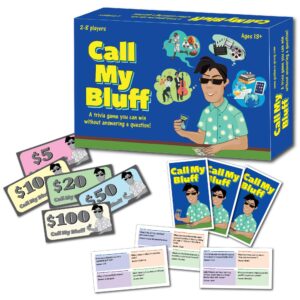 call my bluff: a trivia game you can win without answering a question - fun family card game for adults and teens