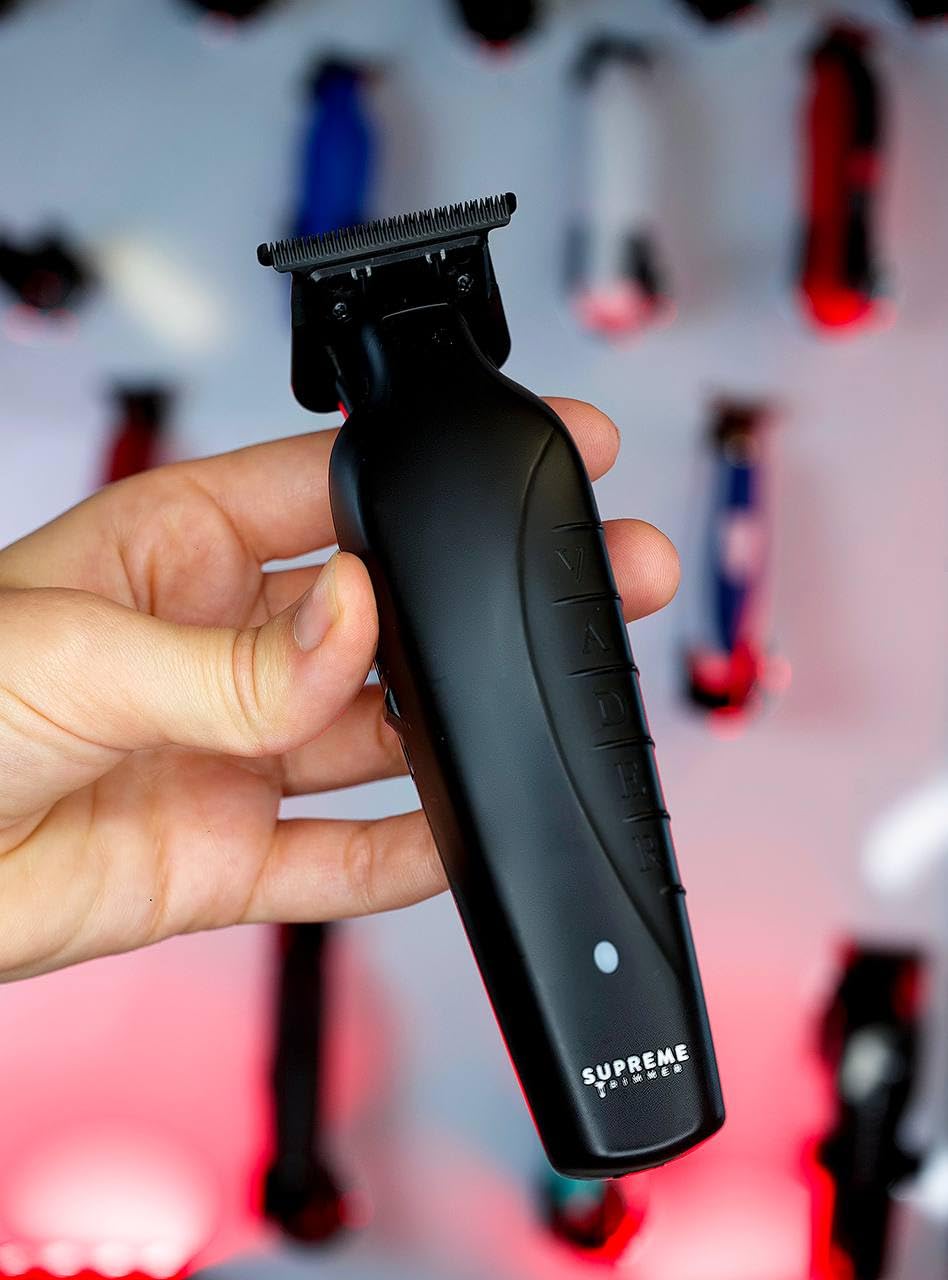 Supreme Trimmer 2-in-1 Vader Clipper & Trimmer Kit | Cordless Beard Trimmer & Mens Clippers Set for Barbers or Home | with DLC Coated Blades | Black