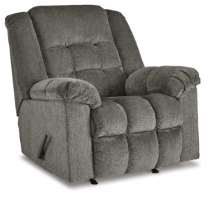 signature design by ashley kegler contemporary tufted manual rocker recliner, gray