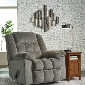 Signature Design by Ashley Kegler Contemporary Tufted Manual Rocker Recliner, Gray