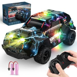 remote control car for boys 4-7, off road mini rc car for kids, cool light up 1/24 scale hobby rc cars truck race car toy christmas birthday gifts for 3 4 5 6 7 8 years old boys