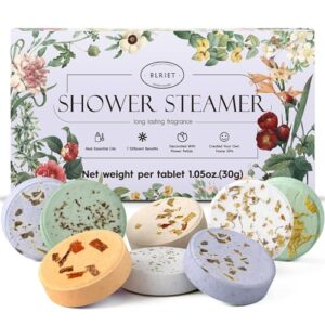 shower steamers aromatherapy blriet 8 pack gifts for women, men, mom, girl, teen lavender natural essential oil, home spa self care relaxation stress relief shower bombs birthday gift stocking suffers