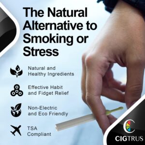 Cigtrus Smokeless Air Inhaler - Natural Smoking Alternative | Tobacco-Free, Nicotine-Free, & Non-Electric | Oral Fixation Craving Relief - Quit Smoking Aid & Stop Vaping Aid | Lemon Lime- 1 Piece