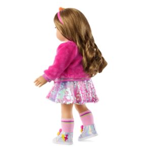 American Girl x DreamWorks Trolls Truly Me 18-inch Doll Clothes Fuzzy Fuchsia Sparkle Outfit with Jacket, 7 pcs, Ages 6+