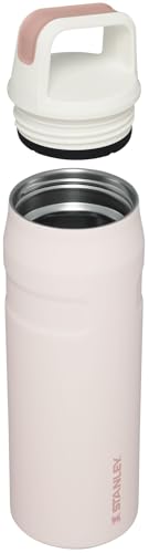 Stanley IceFlow Cap and Carry+ Water Bottle 24 OZ | Wide Mouth Twist Lid | Lightweight & Leakproof for Travel & Gym | Insulated Stainless Steel | BPA-Free | Rose Quartz Glimmer