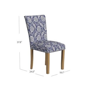 HomePop Classic Parsons Dining Chairs, Pack of 2, Blue Floral Print