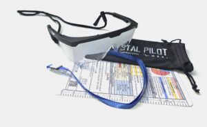 crystal pilot certified ifr training glasses/ view limiting goggles with strap & ifr cheat sheet for exam test prep (with strap & ifr cheat sheet)