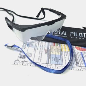 Crystal Pilot Certified IFR Training Glasses/ View Limiting Goggles with Strap & IFR Cheat Sheet for Exam Test Prep (With Strap & IFR Cheat Sheet)