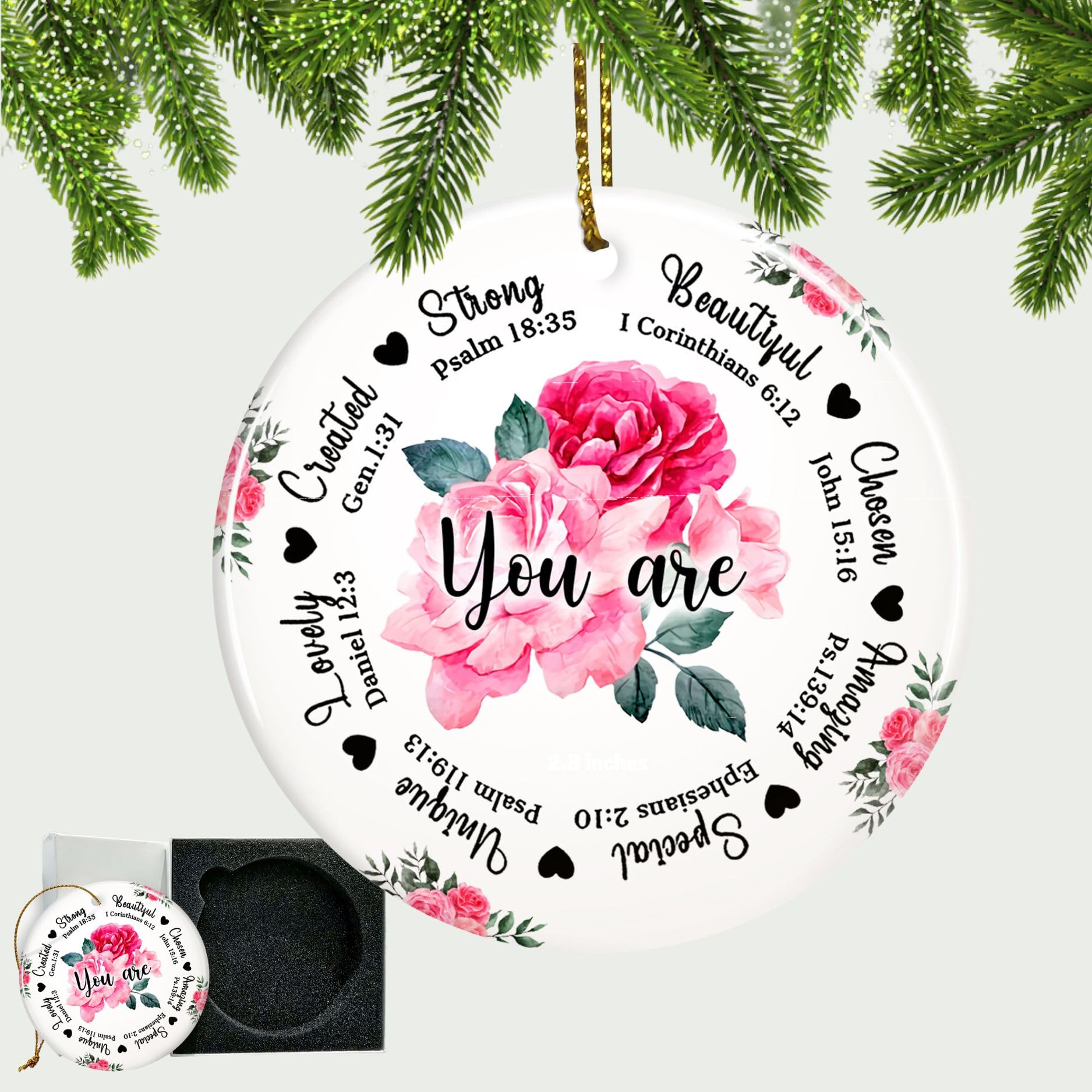 Inspirational Saying Bible Verse Christian Christmas Ornaments 2023, Family Religious Gift, Christian Decorations for Home, Religious Deco, Christian Friend Christmas Ornaments Gifts, You are Jesus