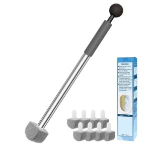 16.7in long pumice stone for toilet cleaning,rreteck toilet pumice stone with long handle,ergonomic toilet wand scouring stick toilet bowl brush tool for toilets,sinks,grills,tiles,bbq&pools