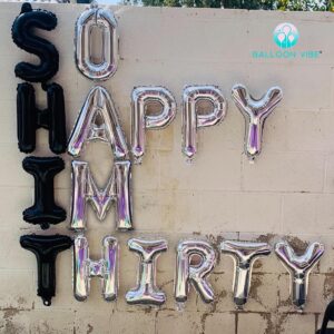 Funny 30th Birthday Decorations for Him and Her - So Happy IM 30 Phrase Letter Balloons Birthday Banner - 16” Balloon Letters Foil Balloons for Happy Birthday Décor - Dirty 30 Birthday Balloons