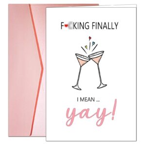 dapofajo congrats engagement card, wedding card for newlywed, humour marriage card for bride groom, funny wedding shower card