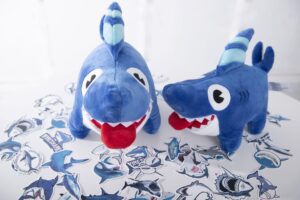 yhphany shark dog toy (13 inch plush) with 25 free stickers, sharkdog, shark plush animals plush doll birthday gift, children, boys, girls (blue shark plush)…