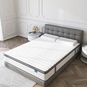 elitespace Queen Mattresses,12 Inch Queen Size Mattress in a Box,Memory Foam Hybrid White Mattress with Provide Support and Improve Sleep Mattresses,CertiPUR-US.