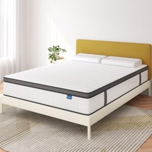 elitespace Queen Mattresses,12 Inch Queen Size Mattress in a Box,Memory Foam Hybrid White Mattress with Provide Support and Improve Sleep Mattresses,CertiPUR-US.