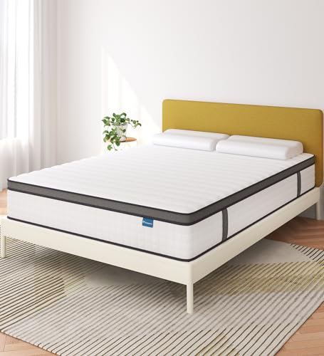 elitespace Queen Mattresses,12 Inch Queen Size Mattress in a Box,Memory Foam Hybrid White Mattress with Provide Support and Improve Sleep Mattresses,CertiPUR-US.