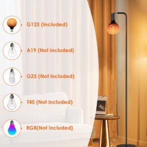 YIKBIK Modern Floor Lamps with Light Bulb, Industrial Floor Lamp for Living Room 5" Light Bulb 69" Tall Bright Warm White Standing Lamp, E26 Socket, On/Off Foot Switch for Office Bedroom