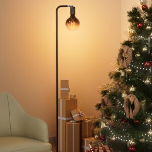 YIKBIK Modern Floor Lamps with Light Bulb, Industrial Floor Lamp for Living Room 5" Light Bulb 69" Tall Bright Warm White Standing Lamp, E26 Socket, On/Off Foot Switch for Office Bedroom