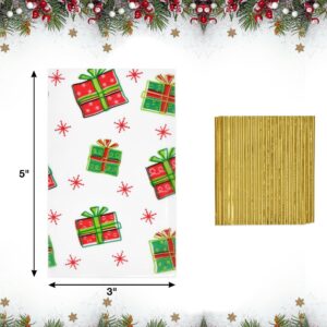 Gift Boutique 600 Small Christmas Treat Bags 3" x 5" with 600 Twist Ties Holiday Plastic Cellophane Bag for Making Your Own Lollipop Cake Pops Candy Lolly Chocolate & Cookies Easy Gift Wrapping Cello