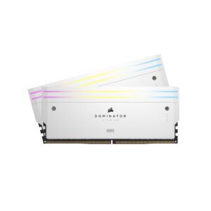 corsair dominator titanium rgb ddr5 ram 32gb (2x16gb) ddr5 6000mhz cl30 intel xmp icue compatible computer memory - white (cmp32gx5m2b6000c30w)