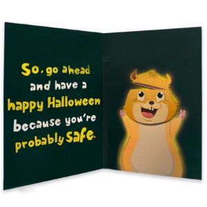 DTESL Happy Halloween Card Funny, Sound and Shaking Head Motion Cartoon Humor with Envelope - you're Probably Safe