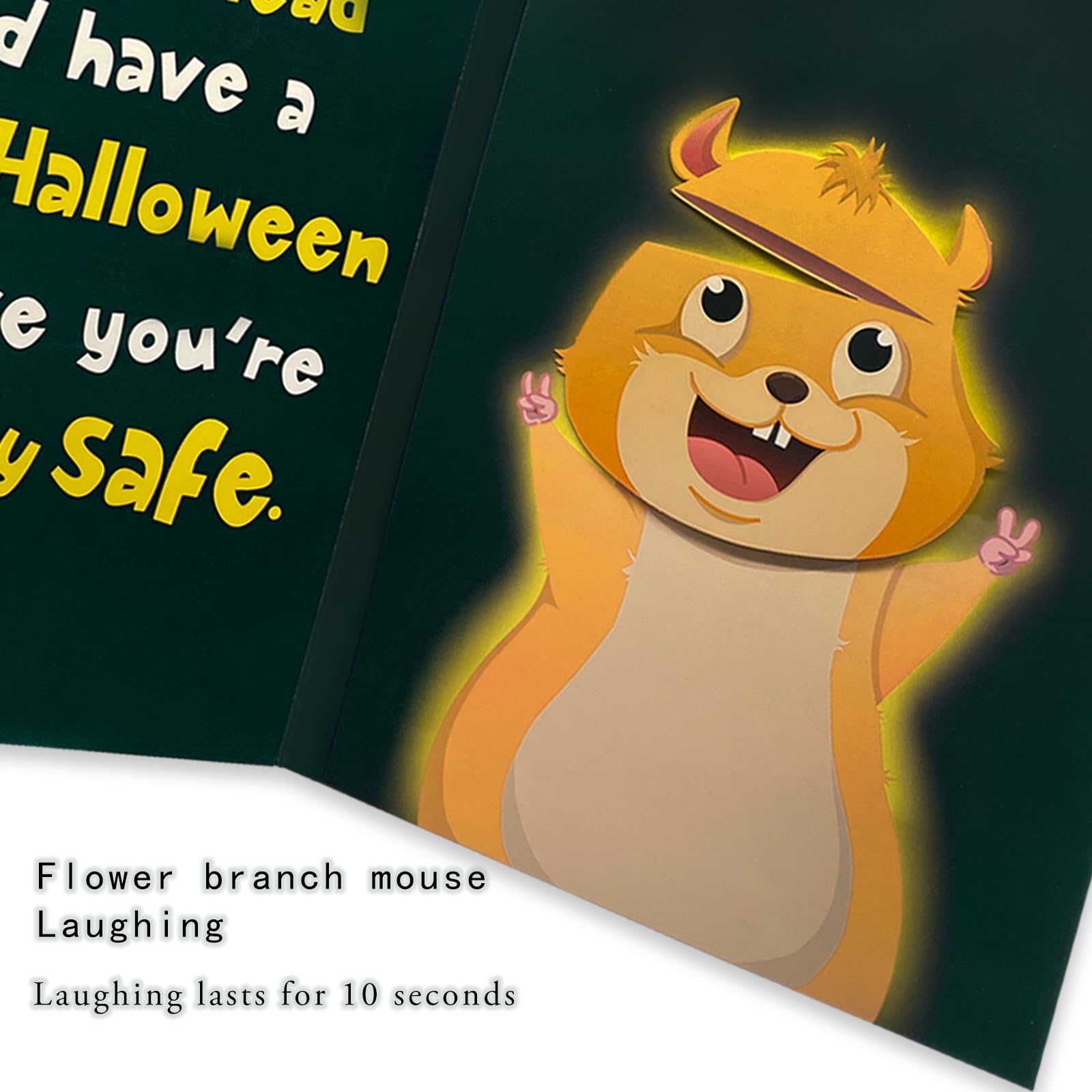 DTESL Happy Halloween Card Funny, Sound and Shaking Head Motion Cartoon Humor with Envelope - you're Probably Safe