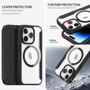 Case for iPhone 15 Pro Max Case Wallet Compatible with Magsafe, Shockproof Full Protective Flip Folio Wallet Case with RFID Blocking Card Slot PU Leather Cover for iPhone 15 Pro Max（6.7",Black）