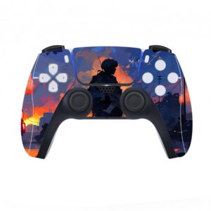 PlayVital Full Set Skin Decal for ps5 Console Disc Edition, Sticker Vinyl Decal Cover for ps5 Controller & Charging Station & Headset & Media Remote - Heroic Decision