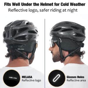 MELASA Fleece Lined Winter Cycling Beanie with Holes for Glasses - For Men, Women