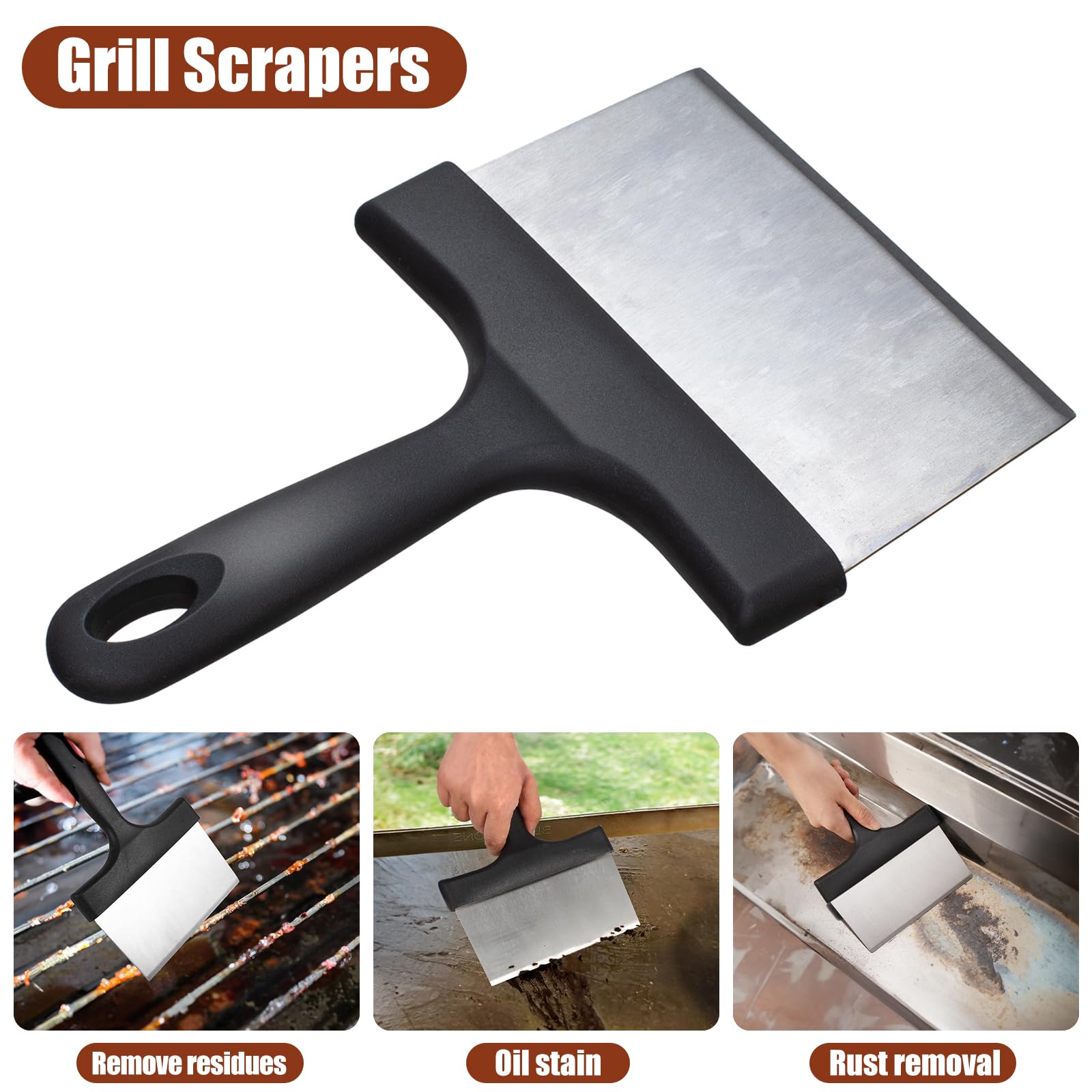 Griddle Cleaning Kit for Blackstone Complete Flat Top Grill Cleaner Tool Set with Scraper,Cleaning Brick,Grill Cleaning Brush,Scouring Pads and Heat-Resistant Silicone Spatula Mat with Hanger