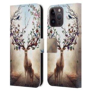 head case designs officially licensed jonas jojoesart jödicke seasons wildlife leather book wallet case cover compatible with apple iphone 15 pro max