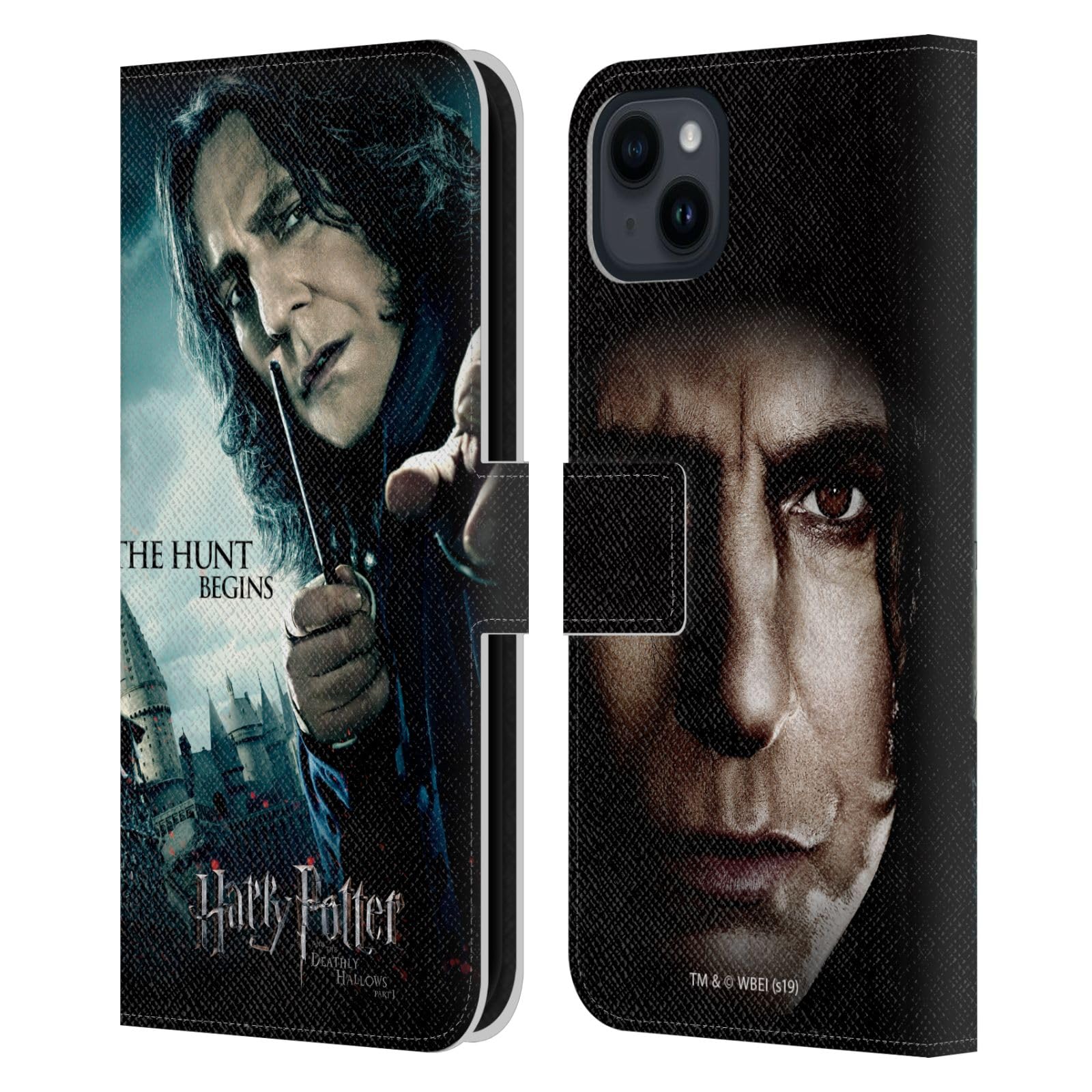 Head Case Designs Officially Licensed Harry Potter Severus Snape Deathly Hallows VII Leather Book Wallet Case Cover Compatible with Apple iPhone 15 Plus