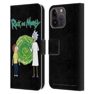 head case designs officially licensed rick and morty character art season 5 graphics leather book wallet case cover compatible with apple iphone 15 pro max