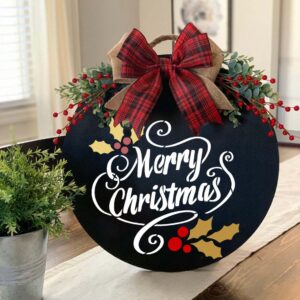 Christmas Welcome Stencils for Painting on Wood,Let It Snow Stencil for Porch Sign Merry Christmas Believe Snowman Drawing Templates for Shirts Pillow Cover Door Hanger Decor（11/12p）