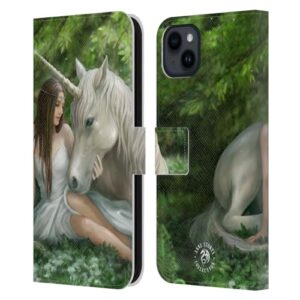 head case designs officially licensed anne stokes pure heart mythical creatures leather book wallet case cover compatible with apple iphone 15 plus