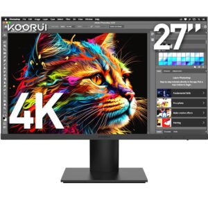 koorui 27 inch 4k uhd(3840x2160) ips ultra-thin computer monitor 90% dci-p3 hdr 10 gaming monitors hdmi 2.0 displayport1.4 audio 3 years warranty