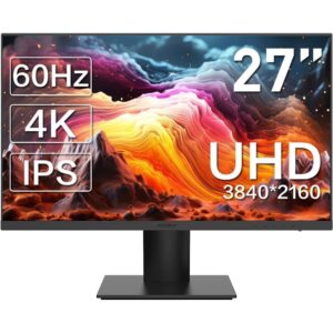 KOORUI 27 inch 4K UHD(3840x2160) IPS Ultra-Thin Computer Monitor 90% DCI-P3 HDR 10 Gaming Monitors HDMI 2.0 DisplayPort1.4 Audio 3 Years Warranty