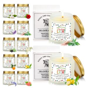 mtlee 10 pcs christmas scented candles gift set 3.5 oz soy wax candles jar christmas light sign thank you gift candle coworker appreciation gift for employee teacher nurse volunteer