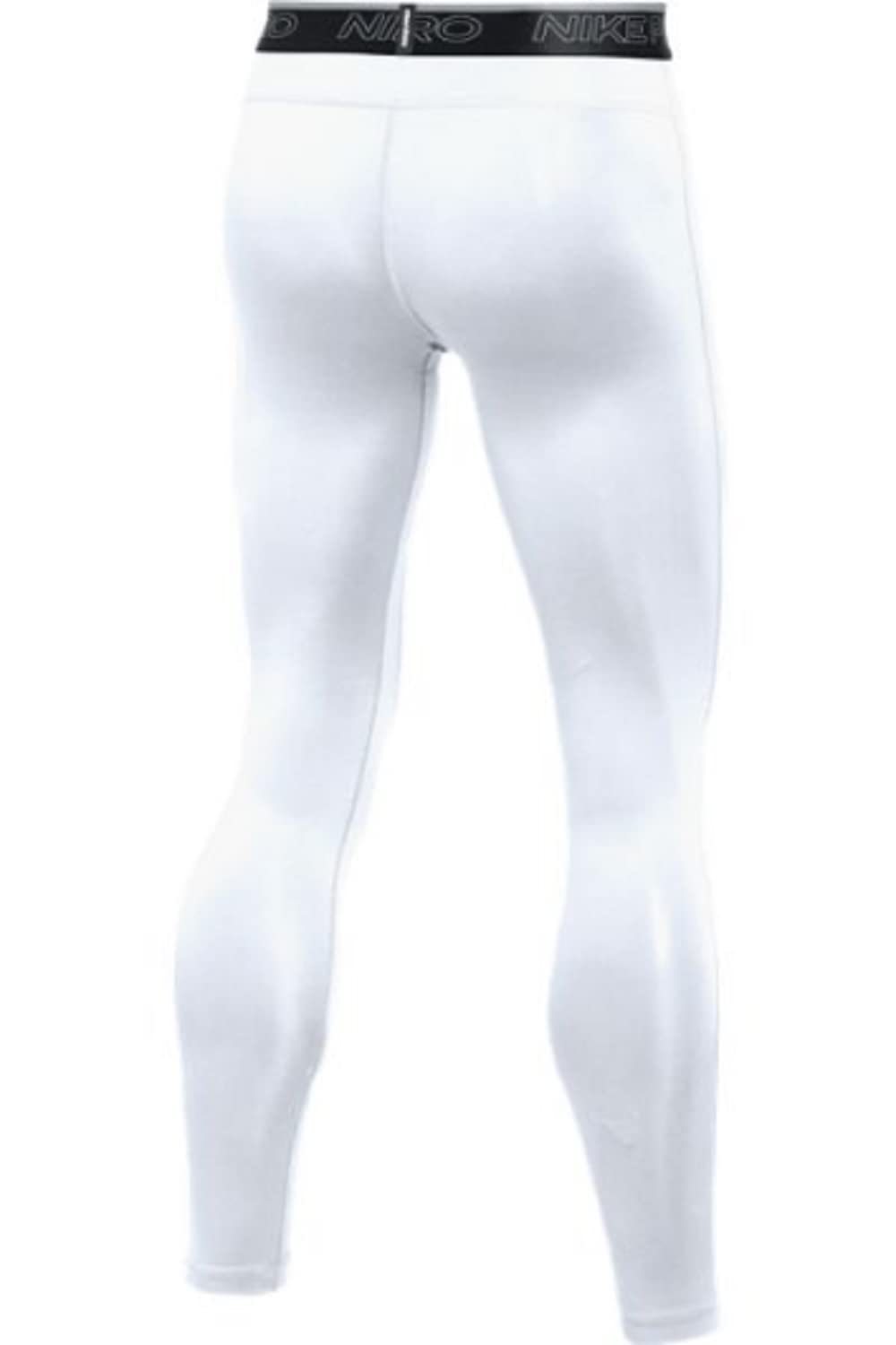 Nike Mens Pro Full Length Training Tight (Medium, White)