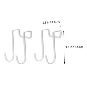 Abaodam 6 Pcs 1 Set door behind bed storage hanging white coat rack cabinet hooks over door hook organizer bedroom rack clothes hanging hooks double-row hooks no nails Coat hanger hat