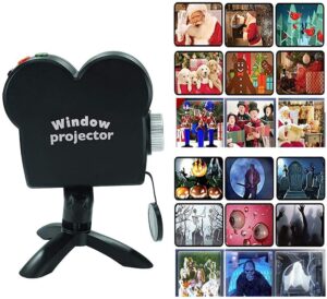 2024 halloween holographic projector,halloween hologram projector christmas window projector decorations,lights outdoor portable holographic projection with tripod,12 movies christmas halloween