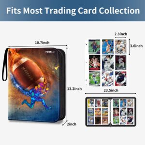 HESTECH Football Card Binder with Sleeves 3 Ring Binder, Fits 900 Pockets Sports Card Holder Protectors Albums Card Storage Box Organizer Case for Baseball Basketball Gaming Trading Cards MTG