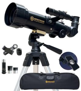 spectrumoi telescope for kids, telescope for adults astronomy gifts, telescope for kids 8-12 - premium refractor telescope 70mm aperture with carry bag and phone holder